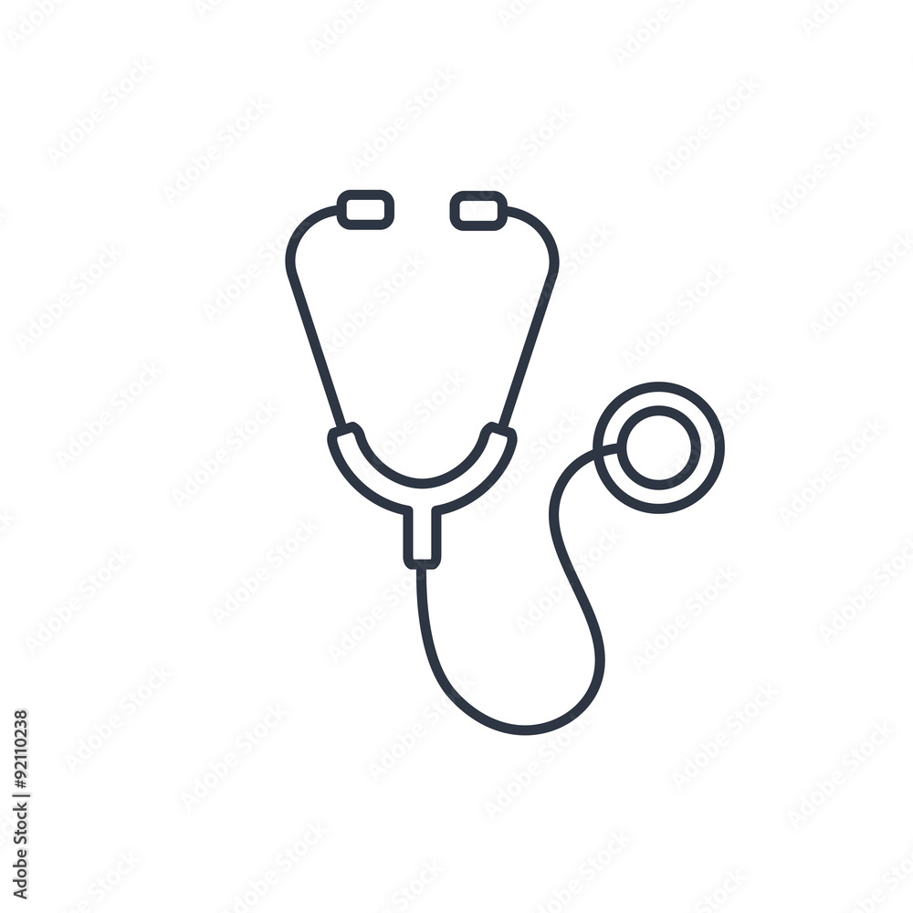Stethoscope outline icon Stock Vector | Adobe Stock