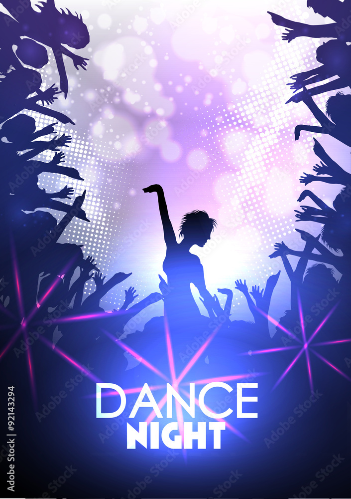 Dance Party Poster Background Template - Vector Illustration Stock ...