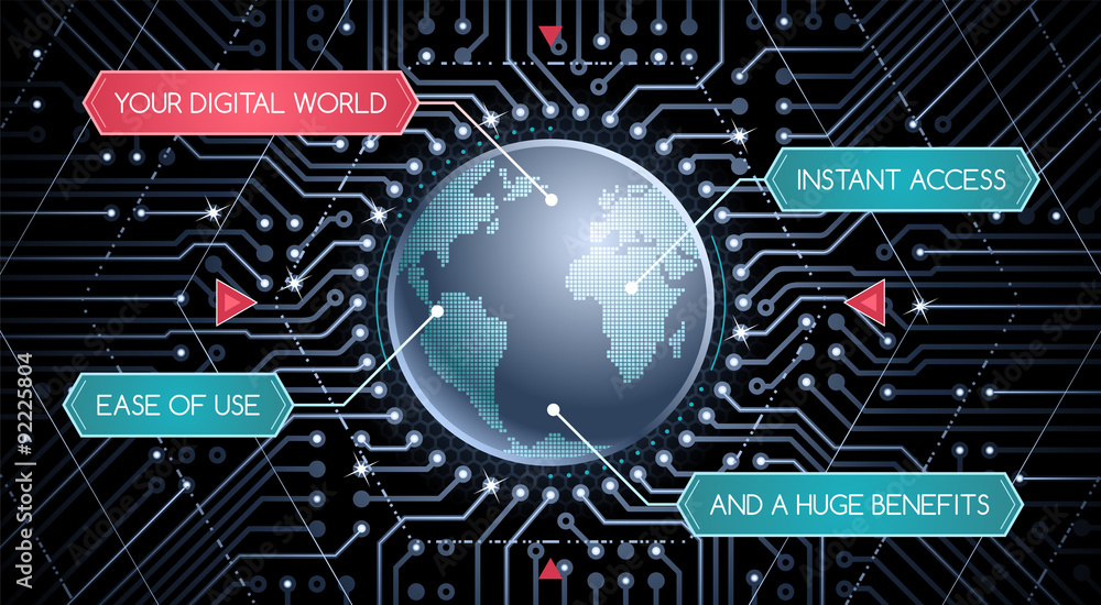 Digital World - Graphic Template. Infographic/presentational design as ...