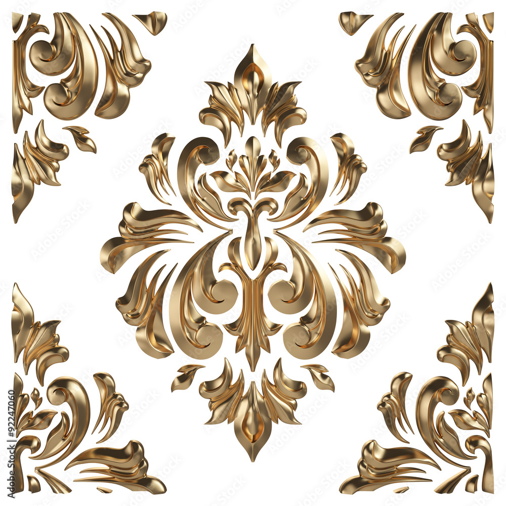 Gold pattern. Isolated over white background Stock Illustration | Adobe ...