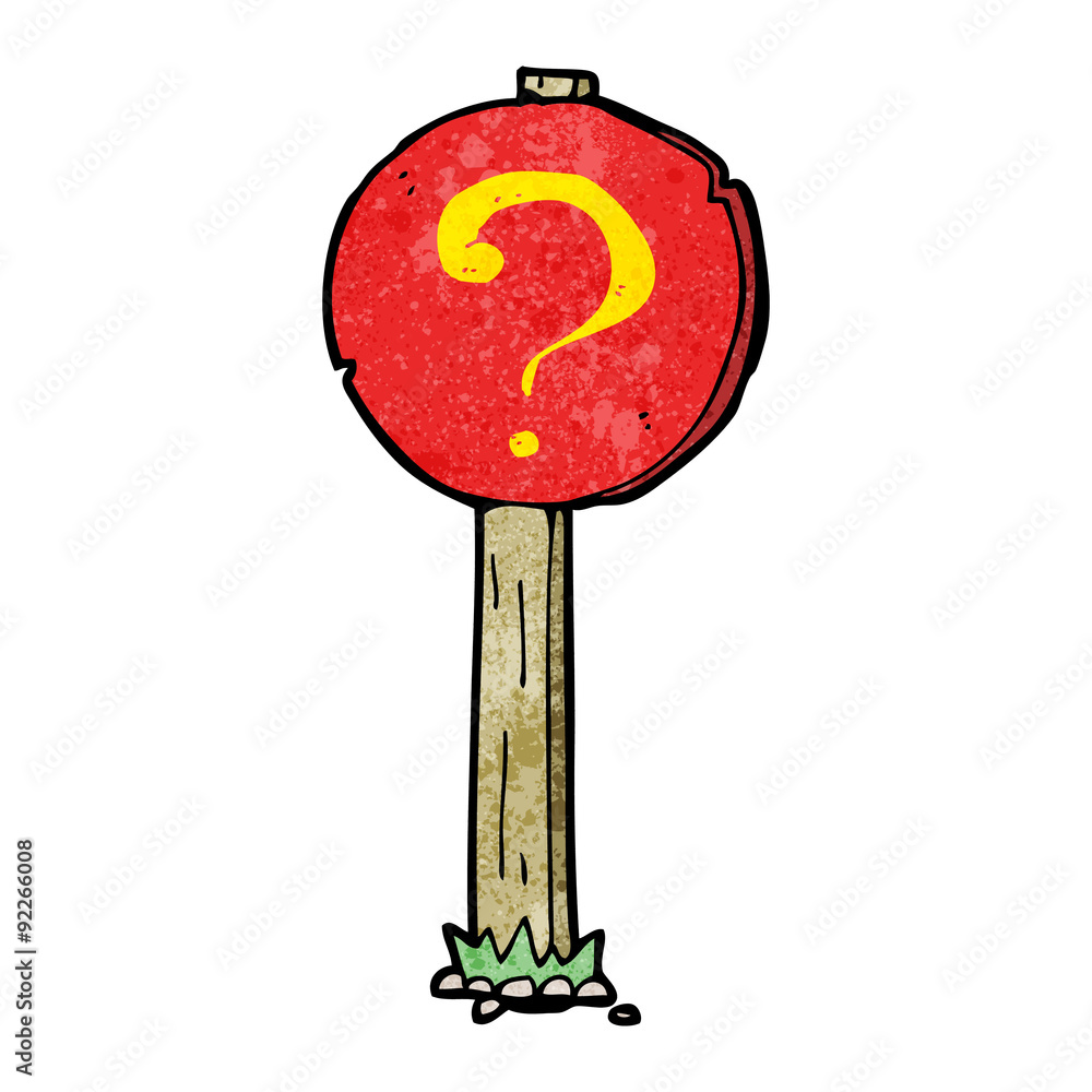 cartoon question mark sign post Stock Vector | Adobe Stock