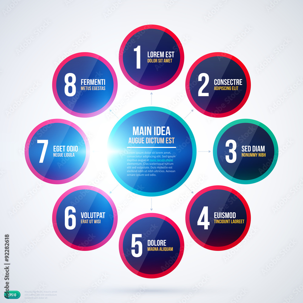 Organization chart template with simple round elements. EPS10 Stock ...