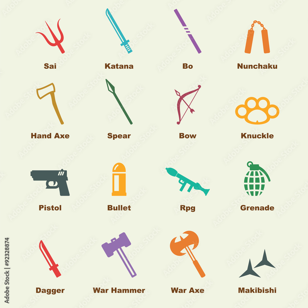 weapon elements Stock Vector | Adobe Stock