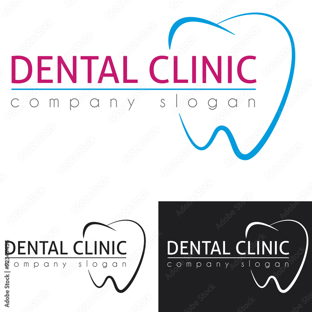 Dental Clinic Logo, Icon 100% Hand Draw Stock Vector | Adobe Stock