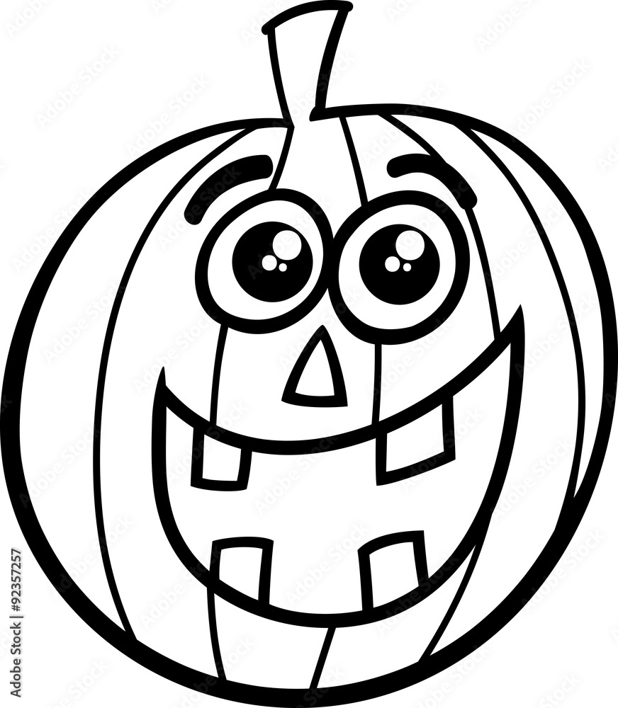 halloween pumpkin coloring page Stock Vector | Adobe Stock