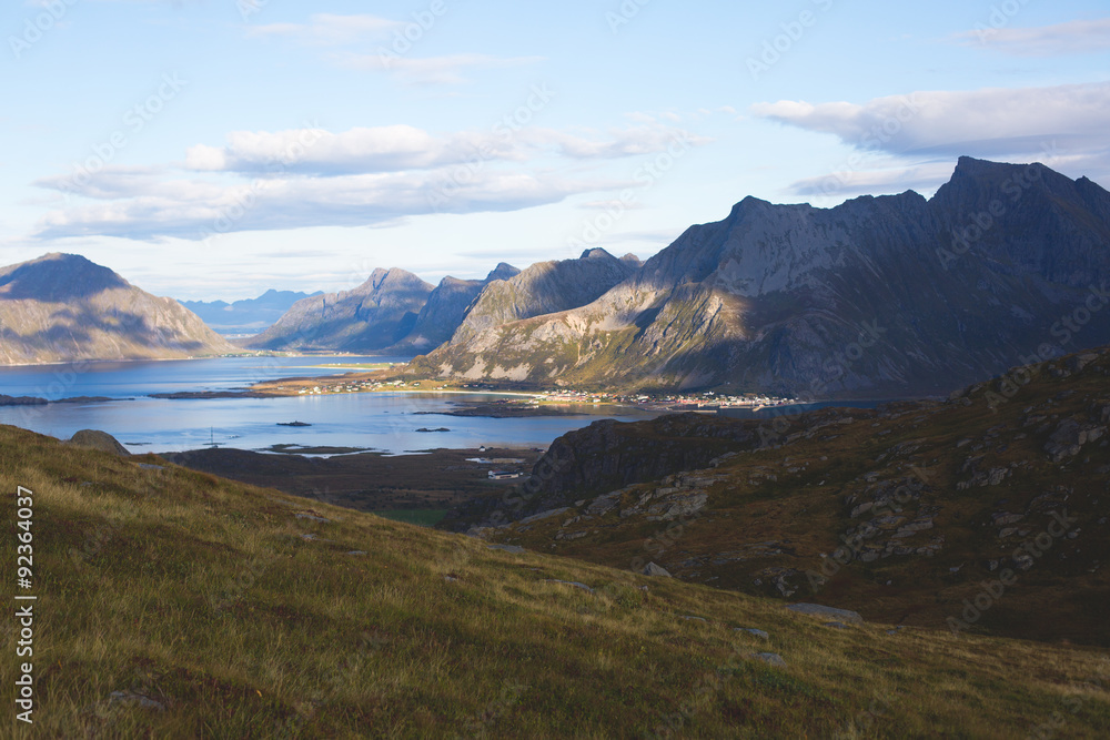 Beautiful Vibrant Norwegian Mountain Landscape from Ryten peak - famous ...