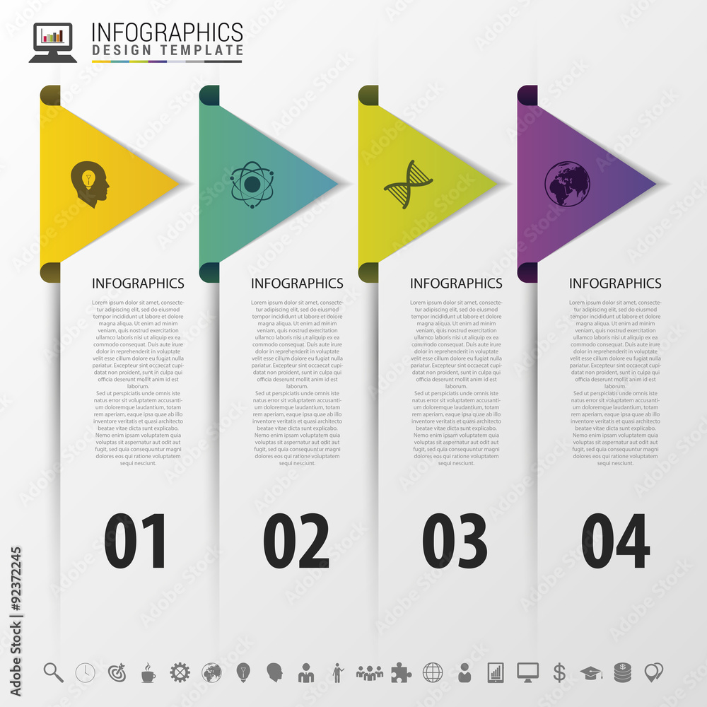 colorful arrows. infographic timeline concept. Modern design template ...