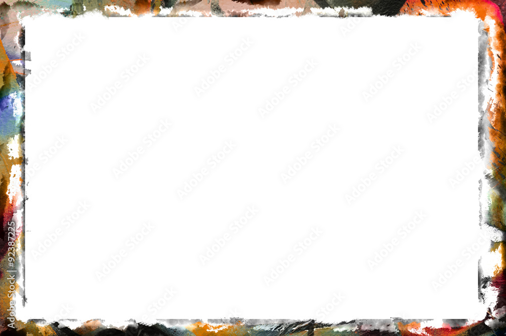 Unique multicolor border frame of artistic strokes of paint Stock Photo ...