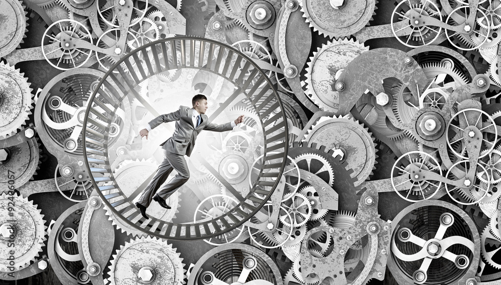 To turn as squirrel in wheel Stock-Foto | Adobe Stock