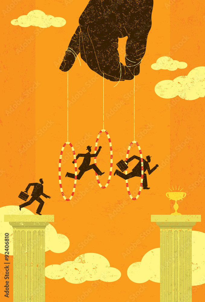 Jumping through hoops Stock Vector | Adobe Stock