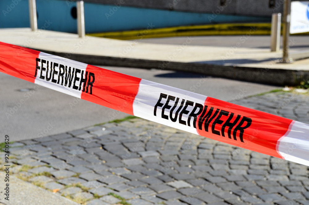 Absperrband der Feuerwehr Stock Photo | Adobe Stock