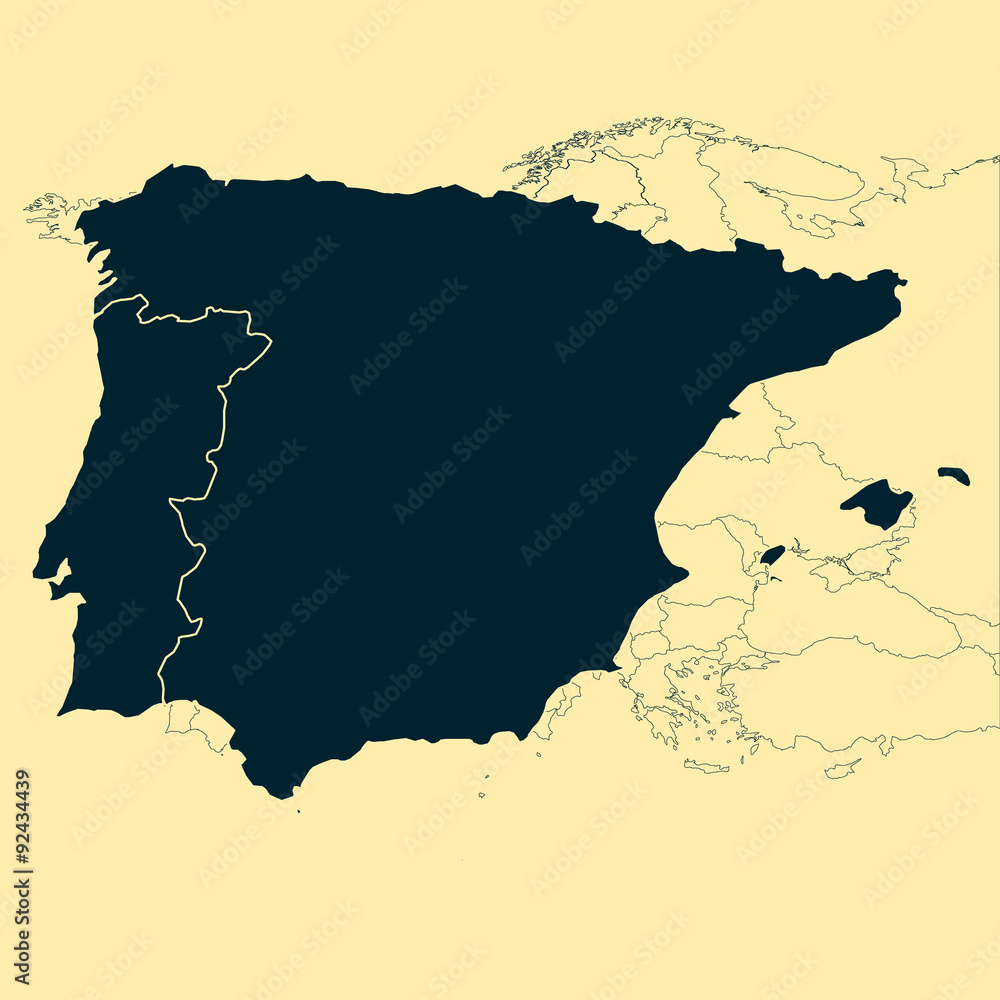 Iberian Peninsula Map Outline