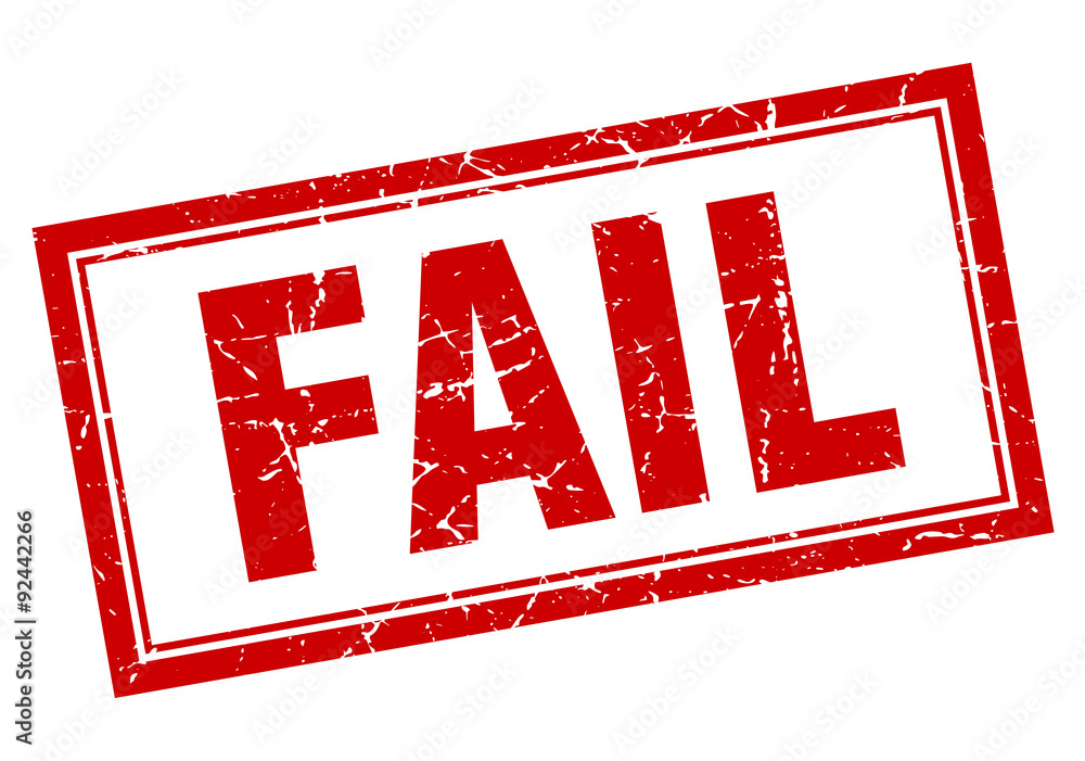 fail red square grunge stamp on white Stock Vector | Adobe Stock