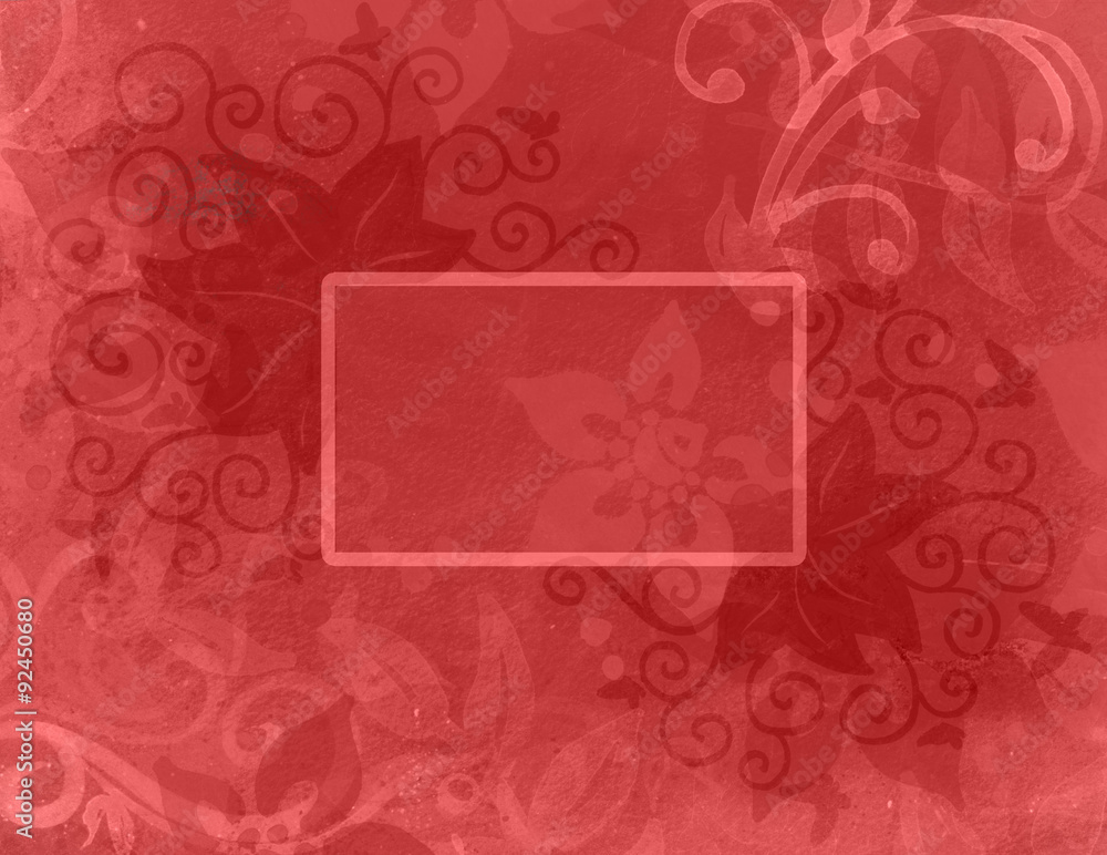 formal red floral background with text box Stock Illustration | Adobe Stock