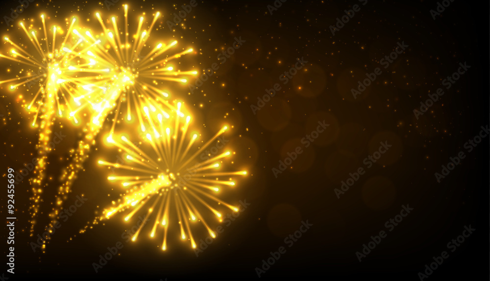Festive gold firework background. Stock Vector | Adobe Stock