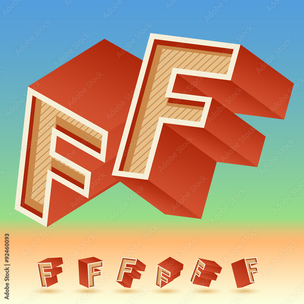 3D vector retro alphabet for summer typography design. All symbols in ...