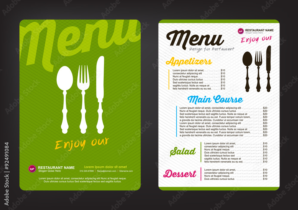 menu design template with colorful pattern,Restaurant cafe menu ...