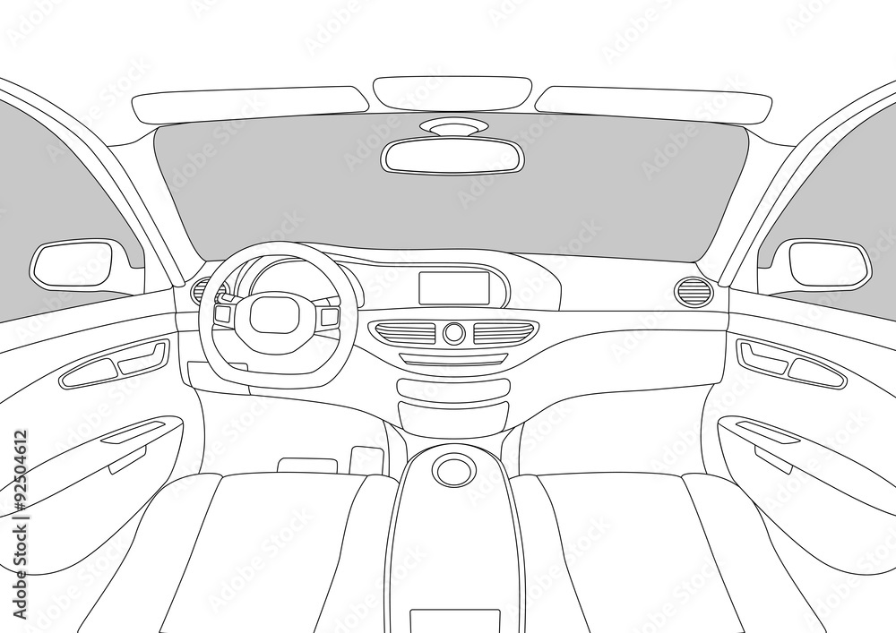 modern car cockpit, vector illustration Stock Vector | Adobe Stock