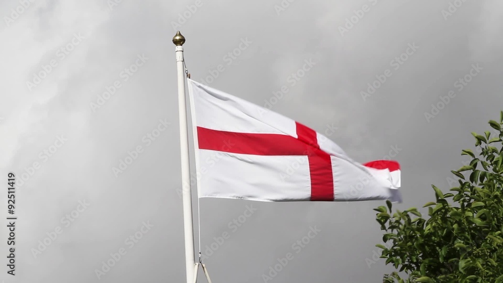English Flag, the Cross of St George, a red cross on white background ...