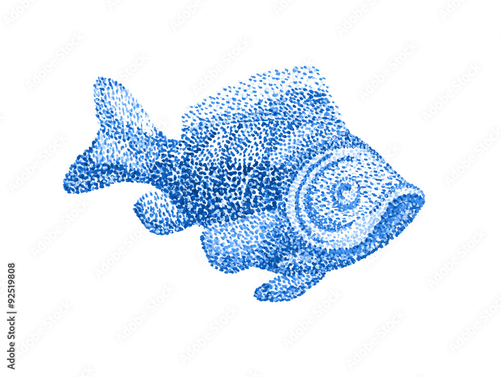 Watercolor vector painting illustration. Fish on white background ...