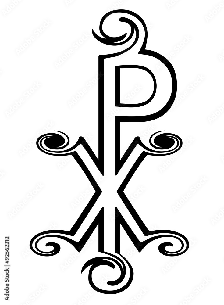 Chi Rho symbol for Christ. Labarum. Christogram. Isolated Stock ...