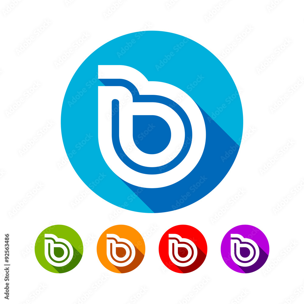 Initial Rounded B Media Icons Stock Vector | Adobe Stock