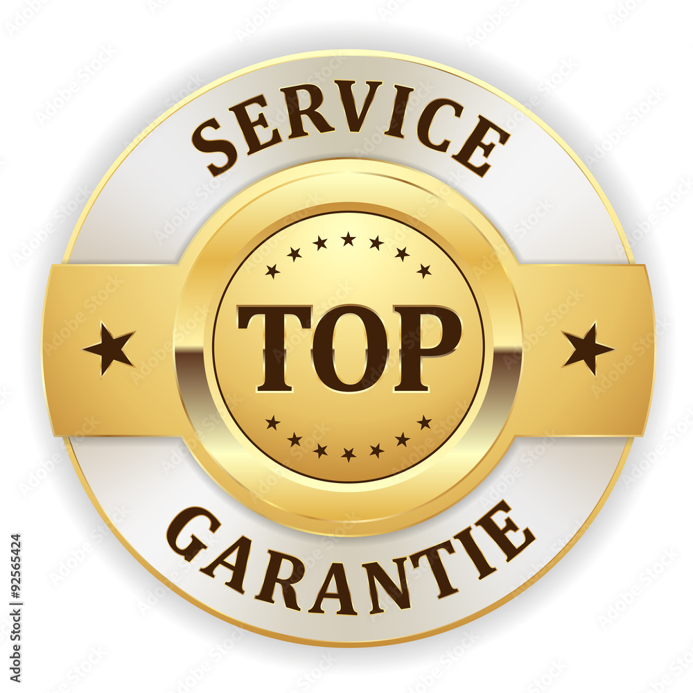 Goldener Top Service Garantie Siegel mit weißem Rand vector de Stock ...
