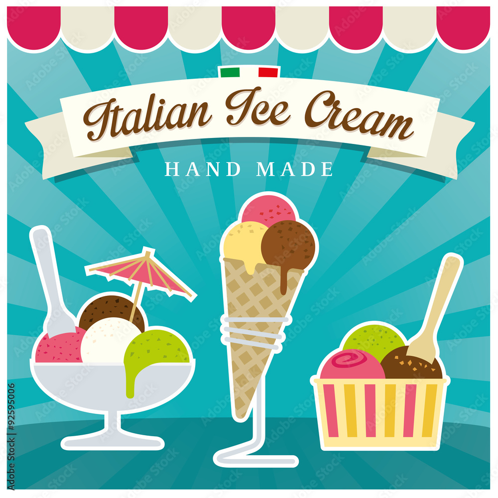 Italian Ice Cream Stock-Vektorgrafik | Adobe Stock