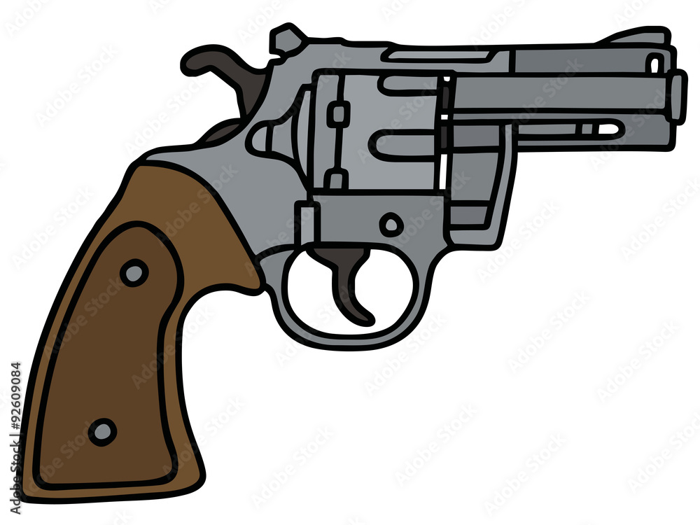 Short revolver, vector illustration, hand drawing Stock Vector | Adobe ...