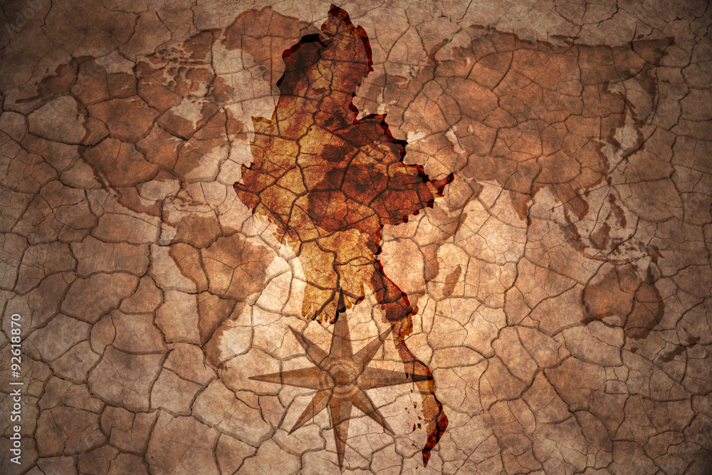 vintage myanmar map Stock Illustration | Adobe Stock