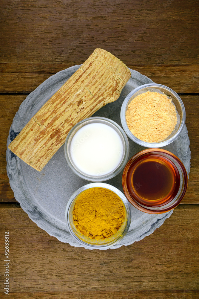 Myanmar Luxury facial mask with Tanaka fresh milk, turmeric powder and ...
