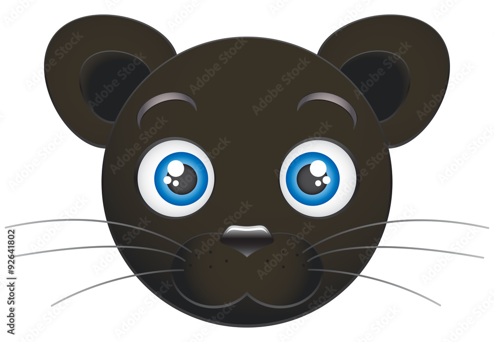Cartoon panther cub – Stock Illustration Stock Vector | Adobe Stock