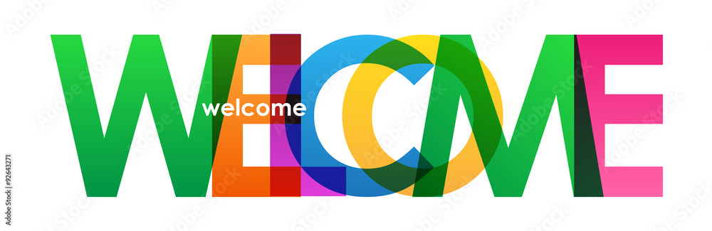 "WELCOME" overlapping letters vector icon Stock Vector | Adobe Stock