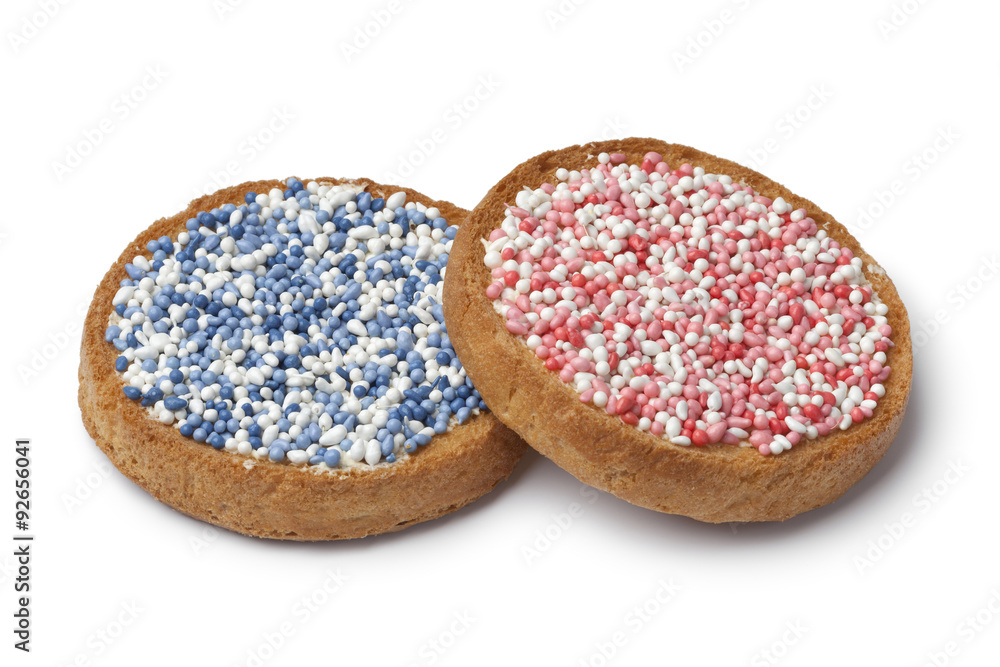 Beschuit met muisjes, a traditional dutch treat Stock Photo | Adobe Stock