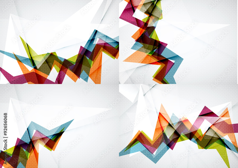 Set of angle and straight lines design abstract backgrounds Stock ...