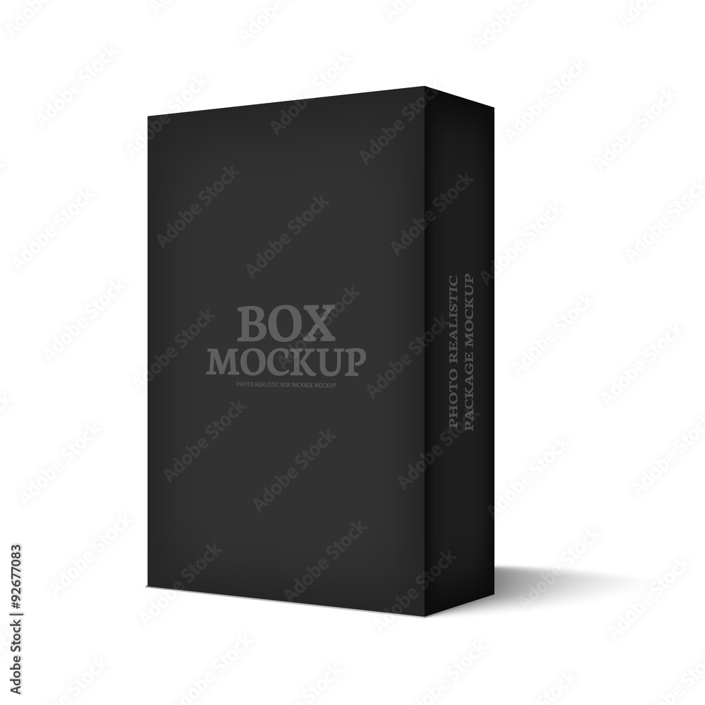 Realistic mockup black box isolated on white background. Stock Vector ...