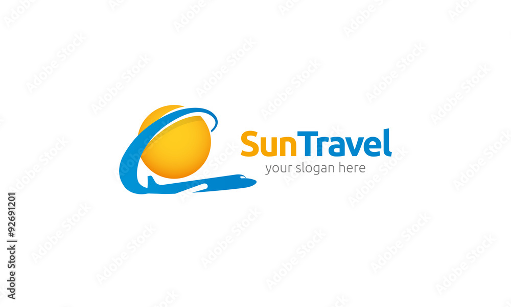 Sun Travel Logo Stock Vector | Adobe Stock