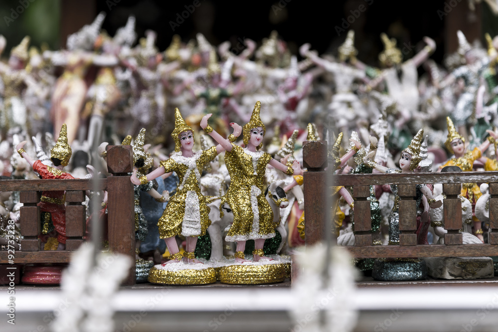 vintage picture style - figurine of traditional Thai ceremonial Stock ...