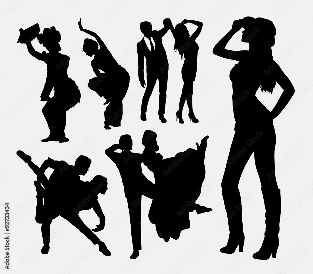 Traditional and modern dancer. Good use for symbol, logo, web icon ...