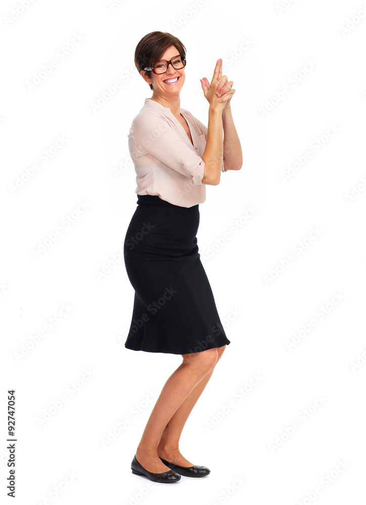 Beautiful business woman with short hairstyle. Stock Photo | Adobe Stock