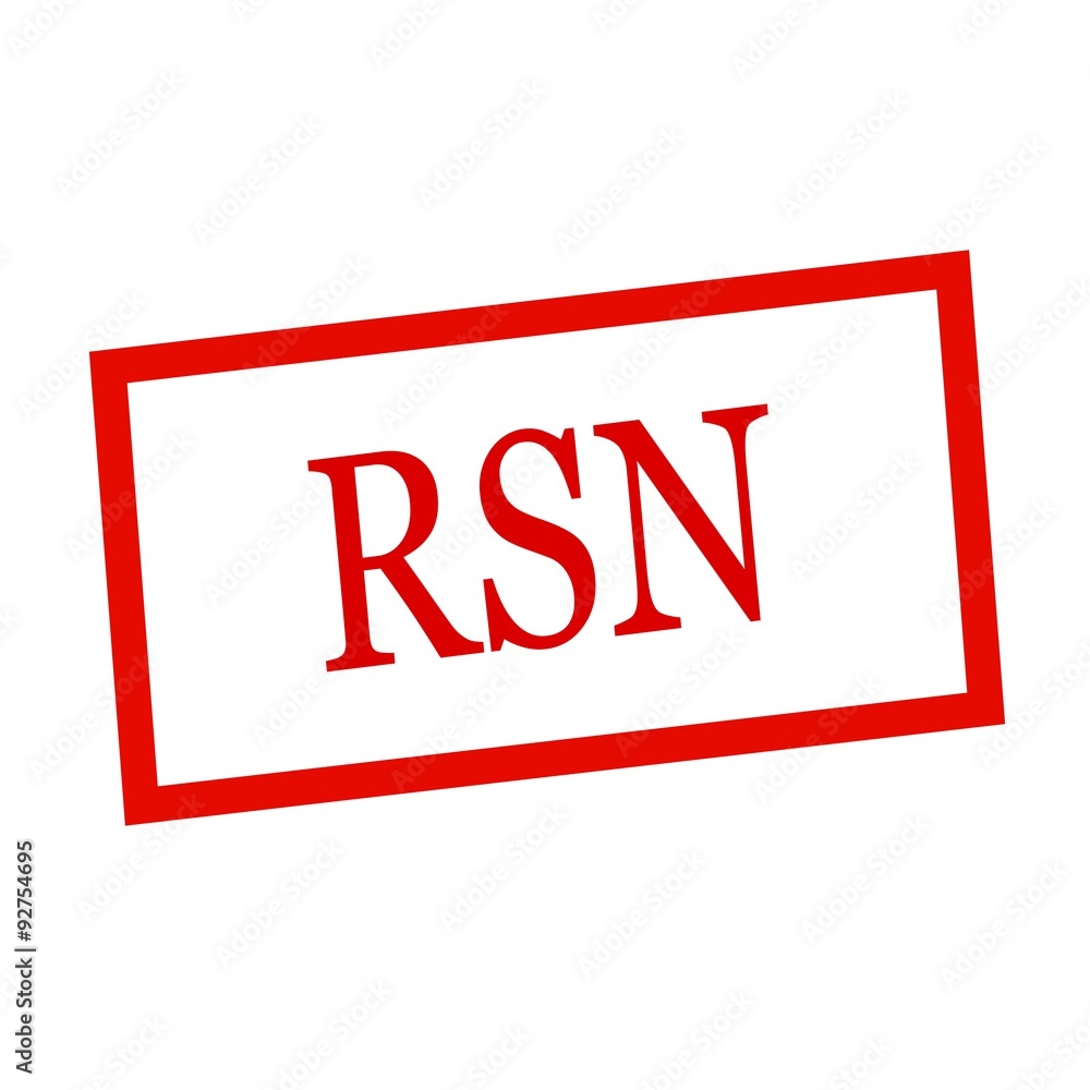 RSN red stamp text on white Stock-Illustration | Adobe Stock