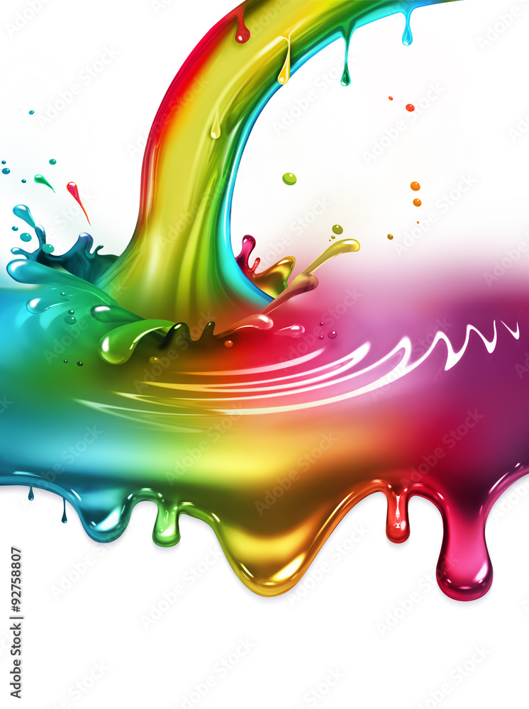 rainbow paint splash Stock Illustration | Adobe Stock