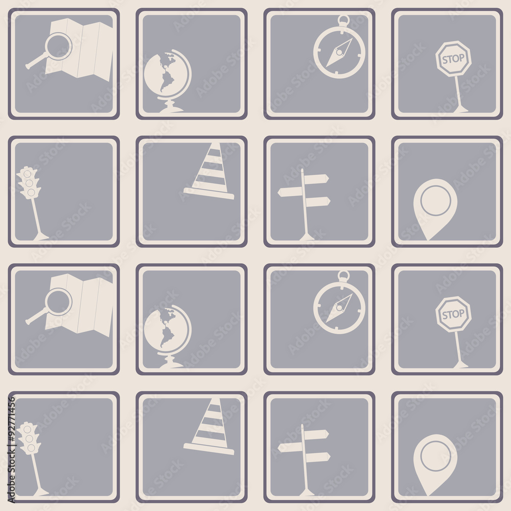 Seamless background with map and location sign for your design Stock ...