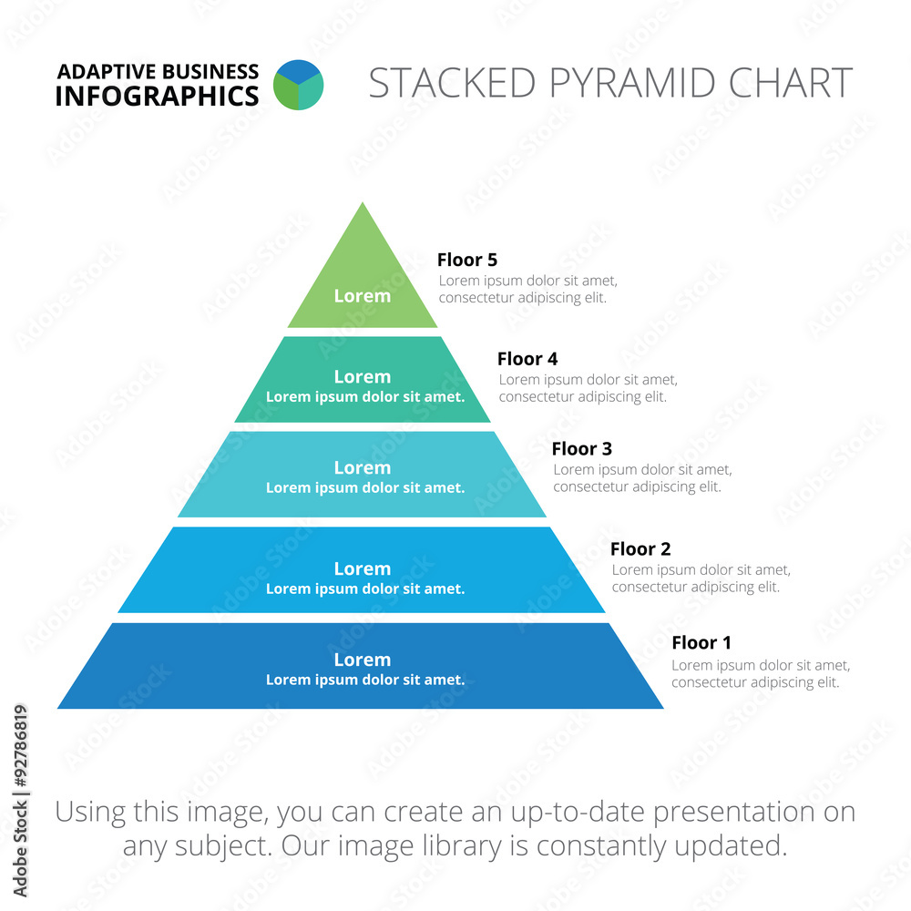 Stacked pyramid chart template 2 Stock Vector | Adobe Stock