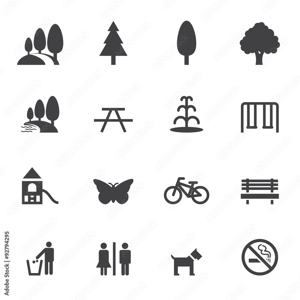 park and outdoor icons Stock Vector | Adobe Stock
