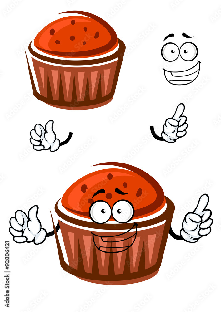 Cartoon Cupcake With Face