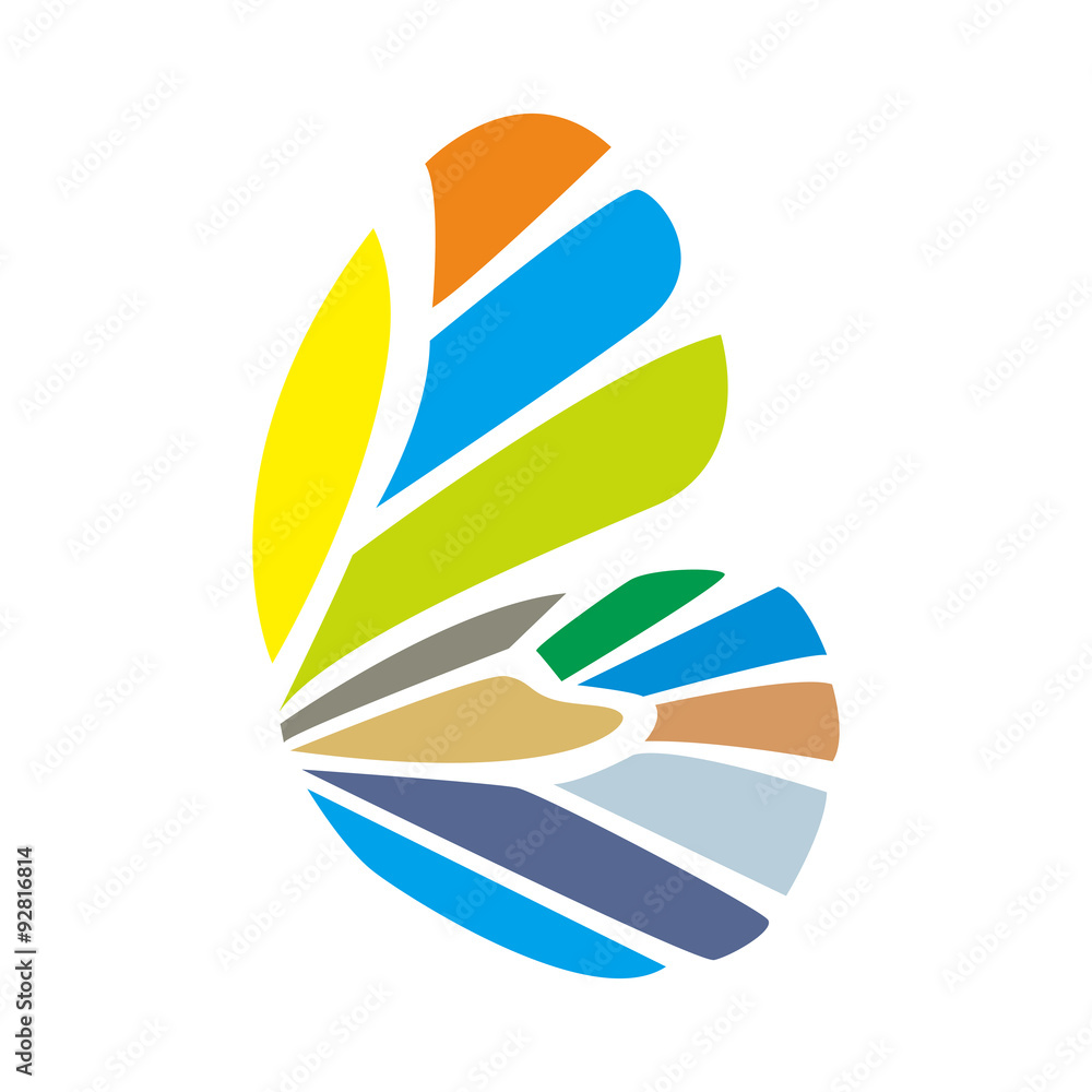 Colorful Butterfly Wing Logo Illustration Stock Vector | Adobe Stock