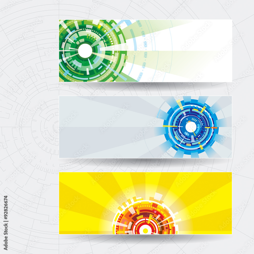 Abstract technology web banner with tech background. Stock Vector ...