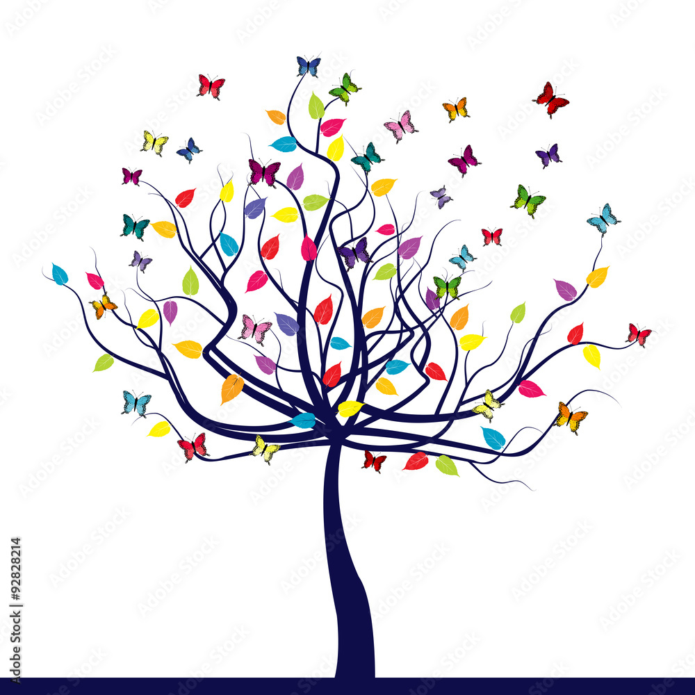 Happy tree Stock Vector | Adobe Stock