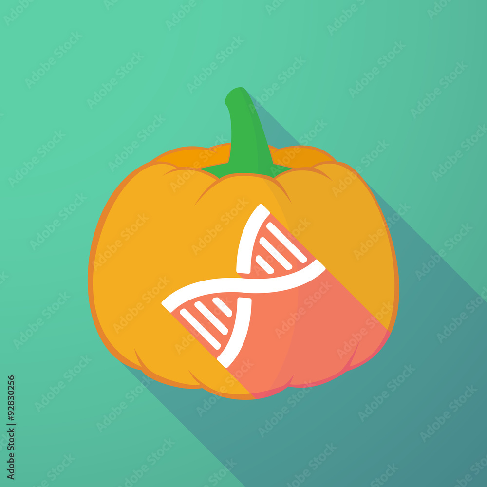 long shadow halloween pumpkin with a DNA sign Stock Vector | Adobe Stock